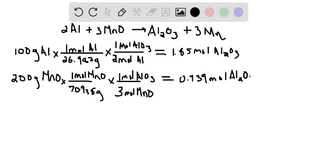 SOLVED: The following reaction proceeds until the limiting substance is ...