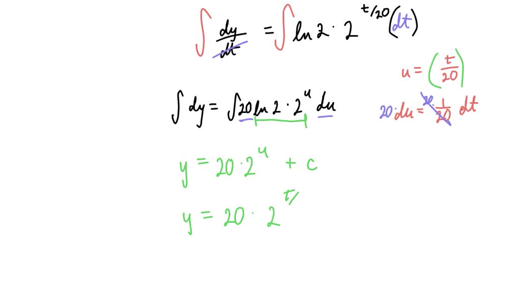 SOLVED:The number of E. coli bacteria is given by P(t)=P0 ·2^t / 20 ...