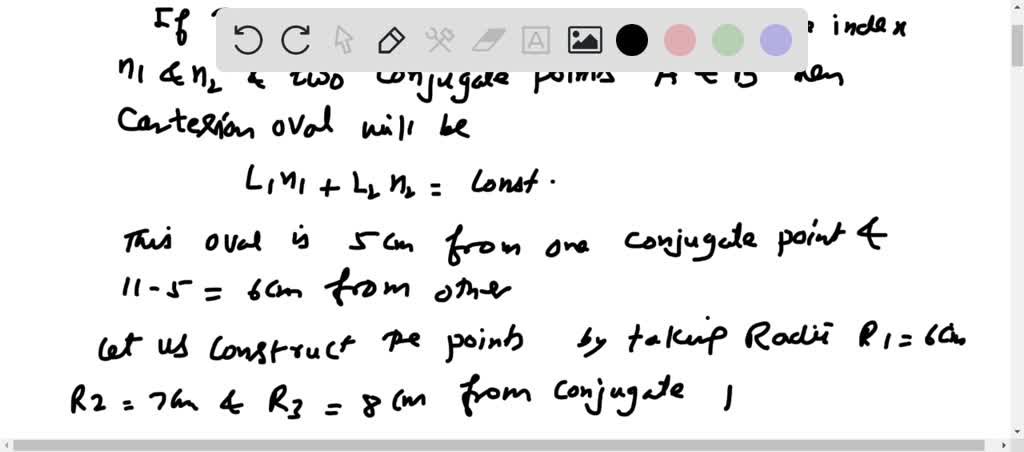 SOLVED:Construct a Cartesian oval such that the conjugate points will ...