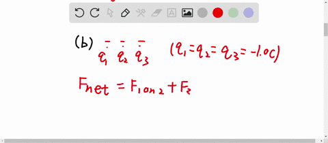 SOLVED:Three 1.0-C charged objects are equally spaced on a straight line. The separation of each ...