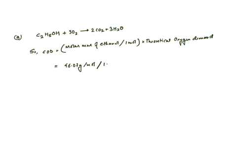 (a) Estimate the COD of a solution containing 500 mg / L of butanol. (b ...