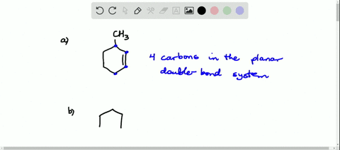 How many carbons are in the planar double-bond system in the following ...