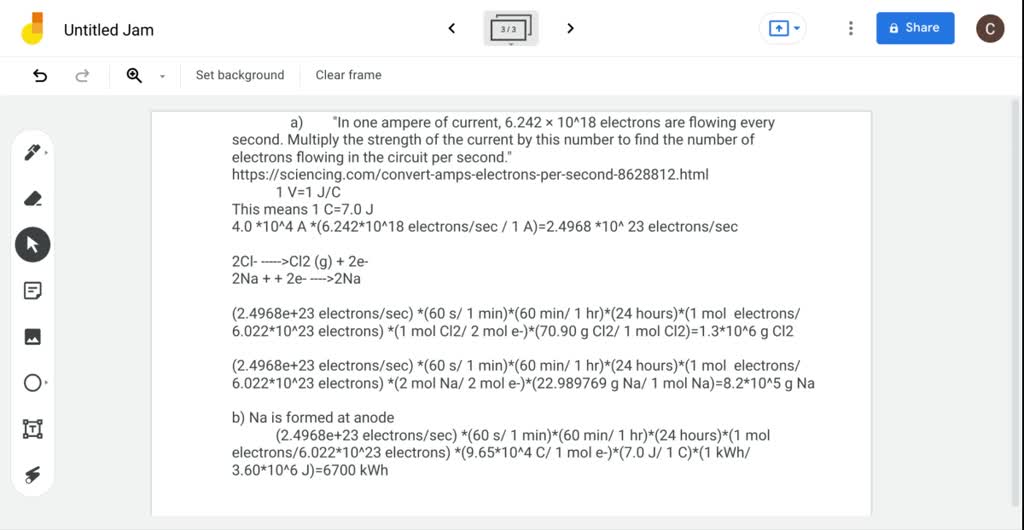 SOLVED:A Downs cell operates at 7.0 V and 4.0 ×10^4 A. (a) How much Na ...