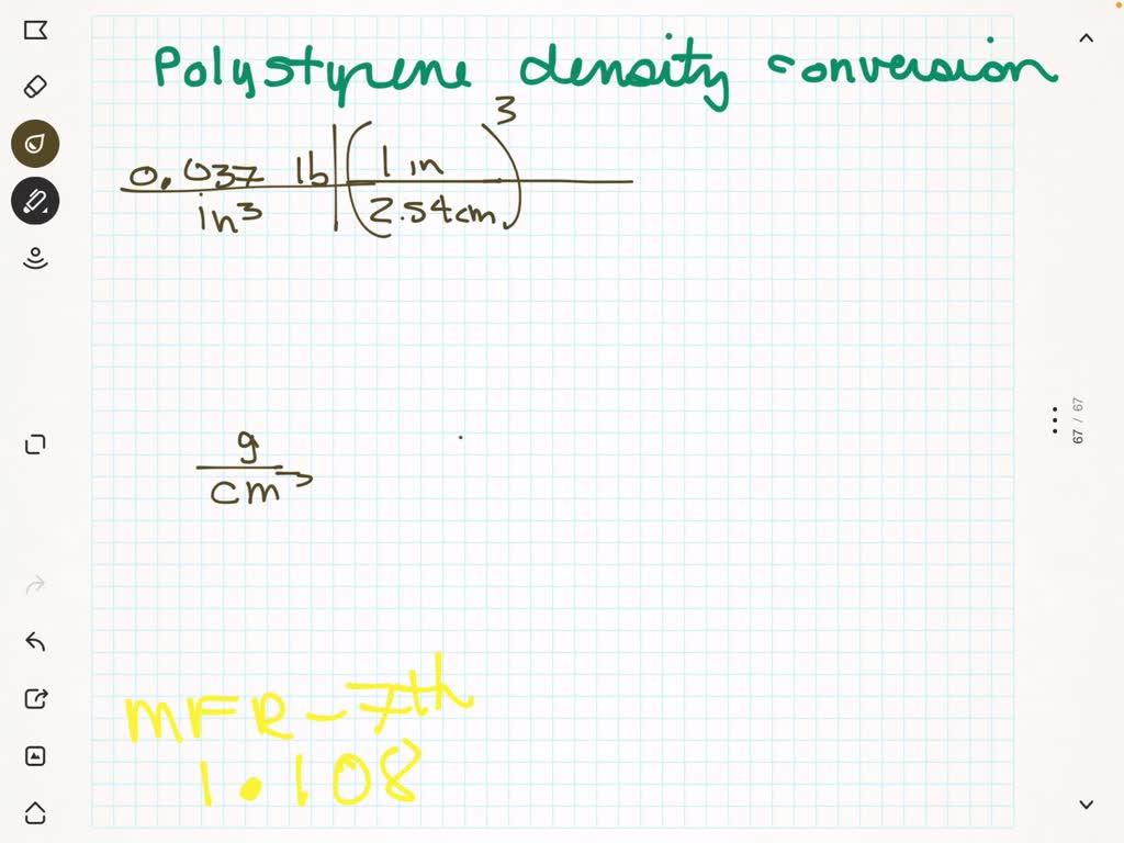 The density of polystyrene, a plastic commonly used to make CD cases ...
