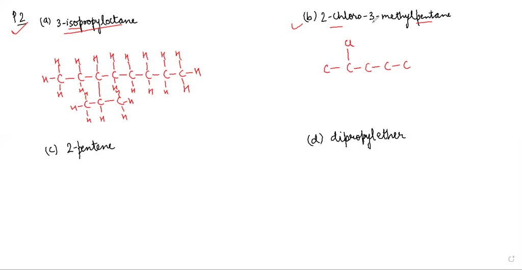 Solved Draw The Structure Of Each Of The Following Compounds A R 2 Chloropentane B R 3