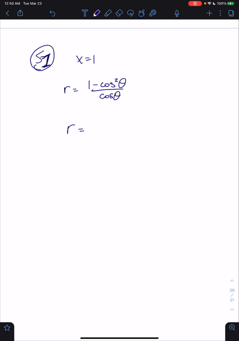 ⏩SOLVED:Show that the curve r = sinθtanθ(called a cissoid of Diocles… | Numerade