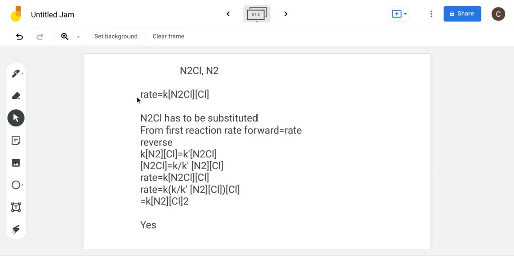 SOLVED:A The combination of Cl atoms is catalyzed by N2( g). The ...