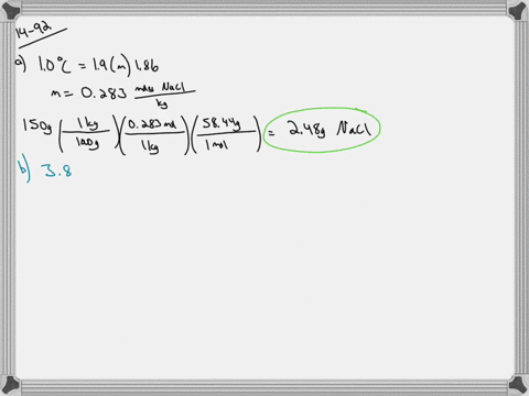 SOLVED:Use the van't Hoff factors in Table 14.9 to calculate each colligative property: a. the ...
