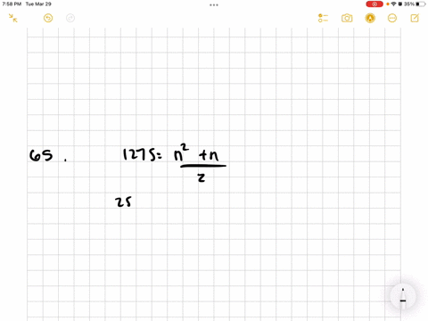 SOLVED:Set up an equation and solve each problem. The formula S=(n(n+1 ...