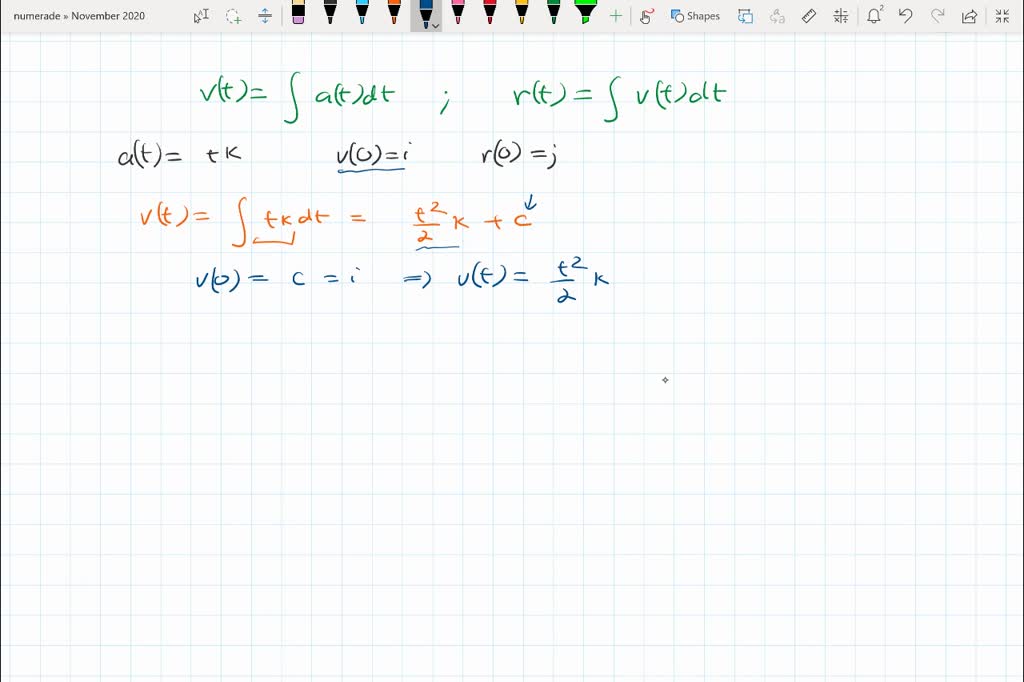 SOLVED:In Exercises 15-18, find 𝐫(t) and 𝐯(t) given a (t) and the initial velocity and position ...