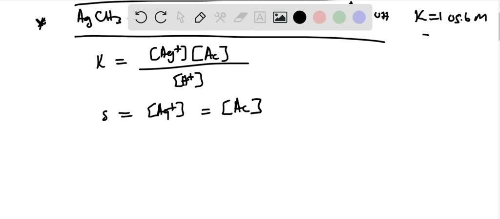 SOLVED:The solubility of silver acetate in water at 20^∘ C is 10.5 g ...