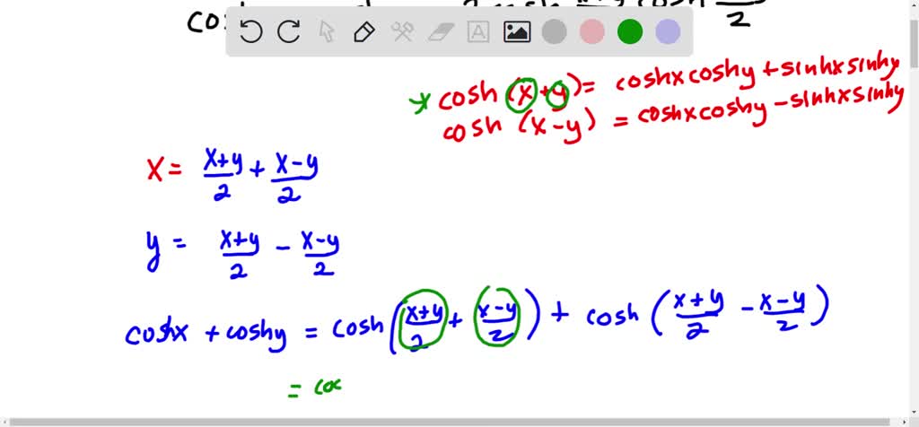 SOLVED:If tanx / 2=tanhy / 2, then cosx coshy=….