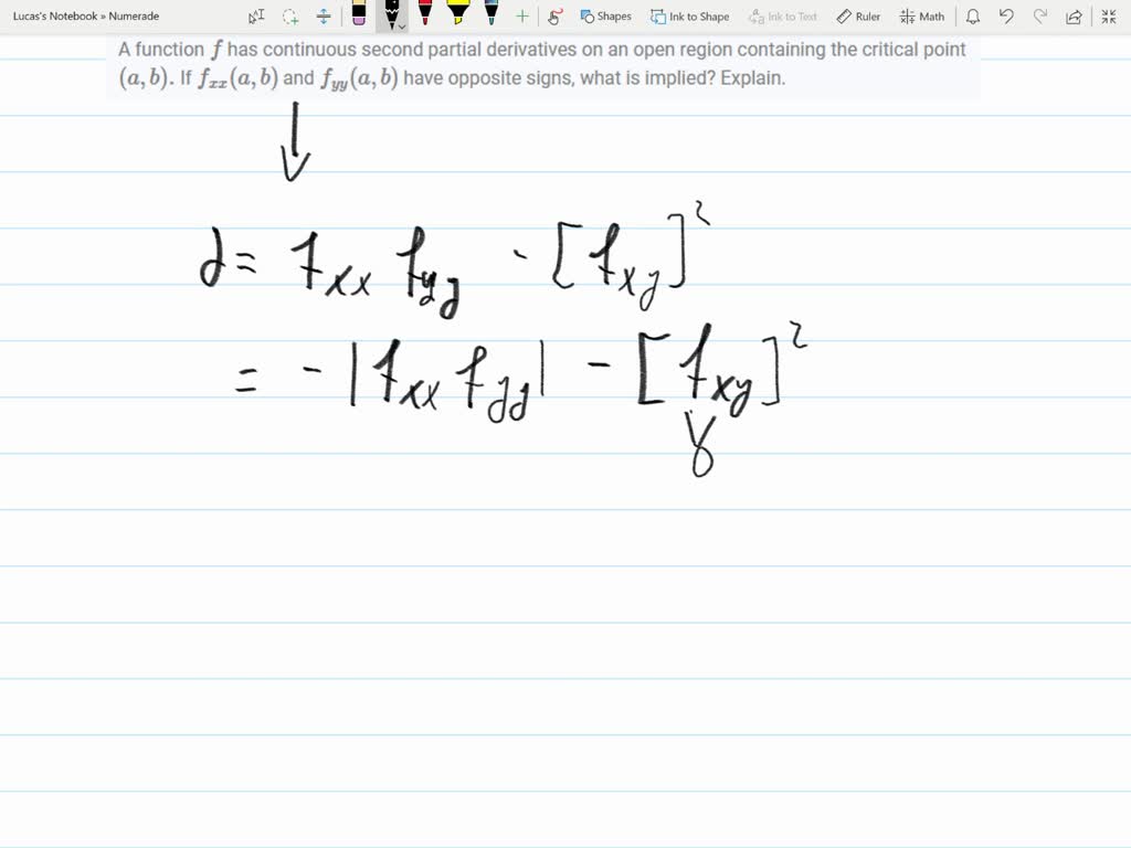 SOLVED:A function f has continuous second partial derivatives on an open region containing the ...