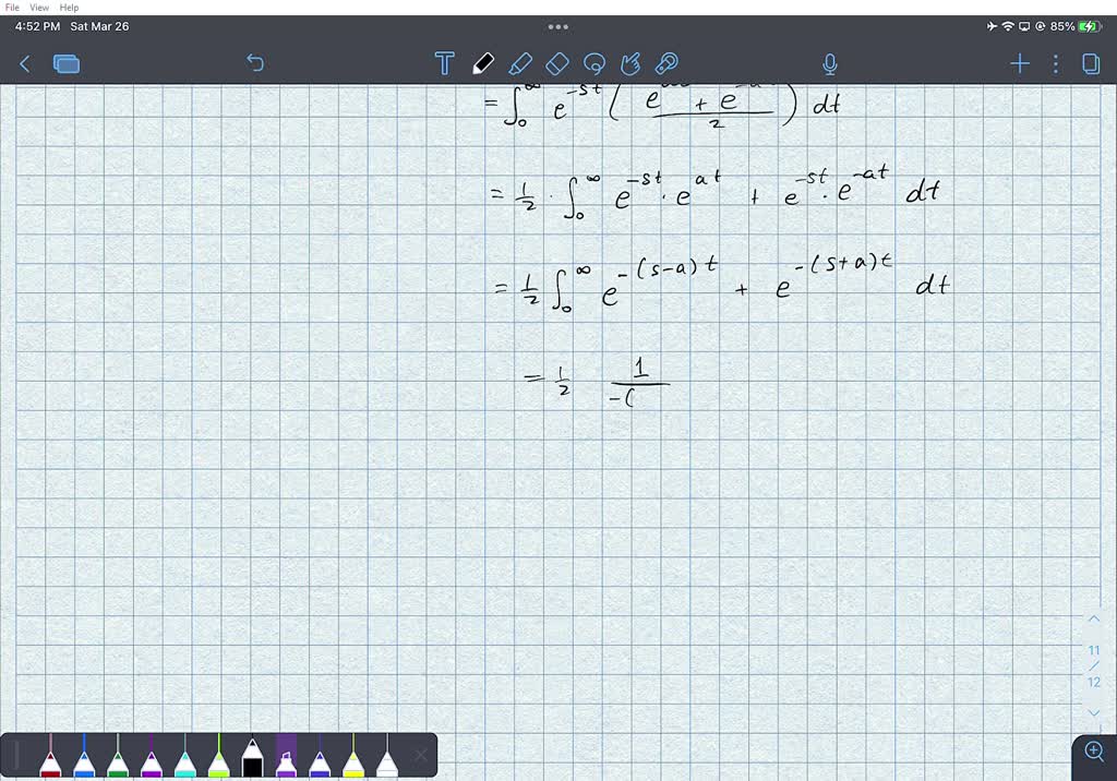 Laplace Transforms Let f(t) be a function defined for all positive values of t. The Laplace ...