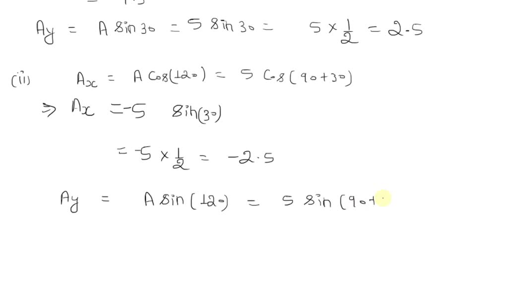 Solved What Are The Components Ax And Ay Of Vector A⃗ In The Three Coordinate Systems Shown In