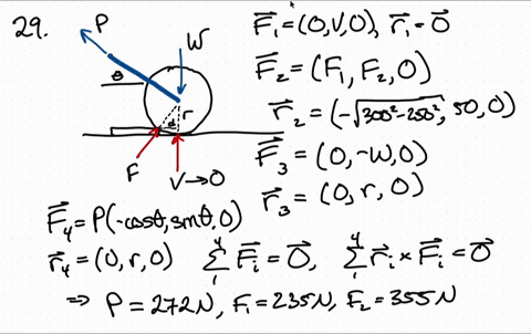 SOLVED: Determine the force P required to overcome rolling resistance ...