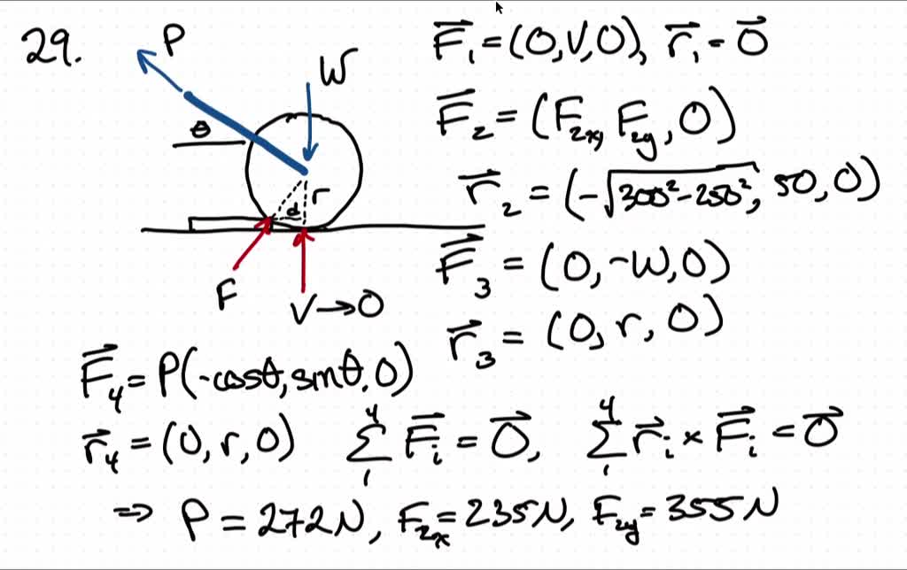 Determine the force P needed to pull the 50-kg roller over the smooth ...