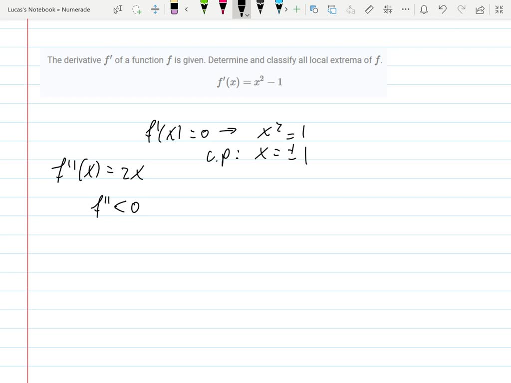 ⏩SOLVED:The derivative f^' of a function f is given. Determine and ...