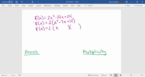 SOLVED:Find all the real zeros of the polynomial function. Determine the multiplicity of each ...
