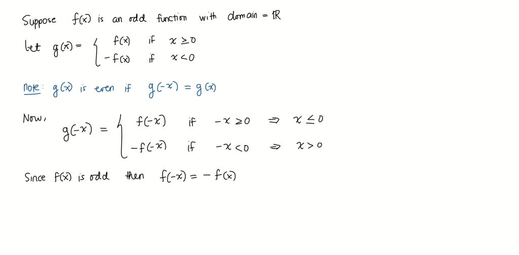 True Or False If F Is An Even Function Whose Domain Is The Set Of Real 5178