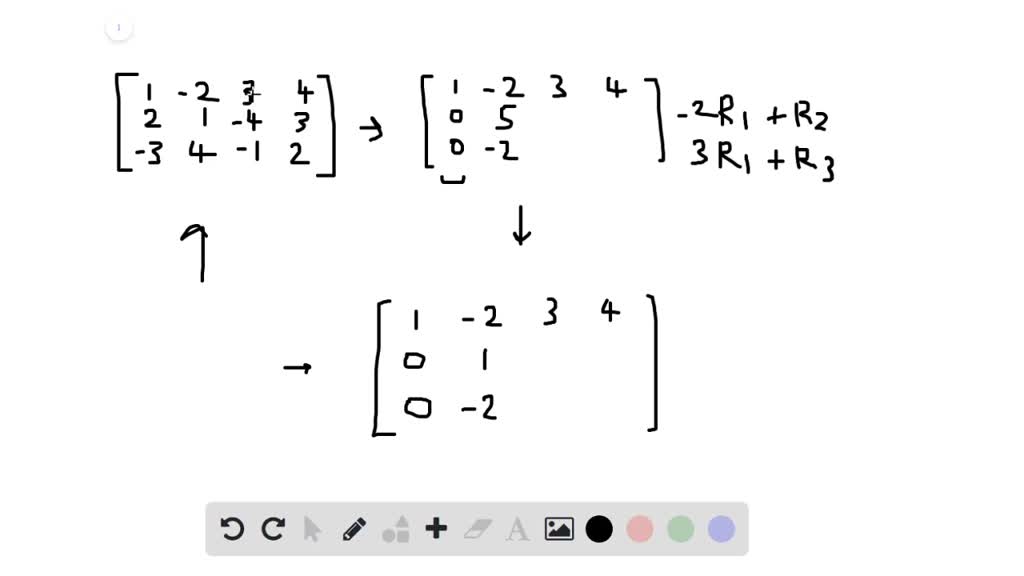 SOLVED:In Exercises 19-20, a few steps in the process of simplifying the given matrix to row ...