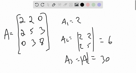 SOLVED:Compute the three upper left determinants to establish positive ...