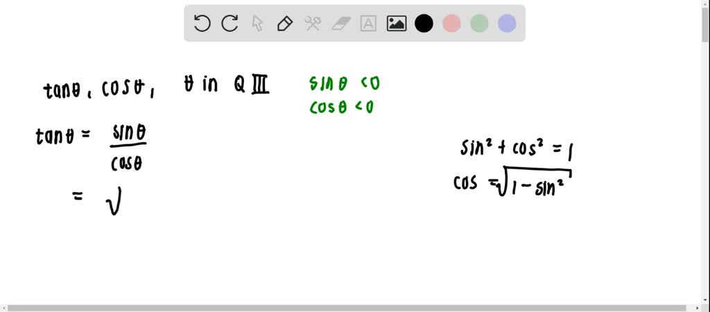 SOLVED:37–42 Write the first trigonometric function in terms of the second for θin the given ...