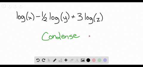 SOLVED:For the following exercises, condense each expression to a single logarithm using the ...