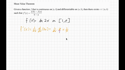 Mean Value Theorem Consider the following functions on the given interval [a, b] a. Determine ...