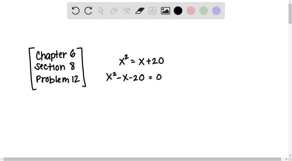 SOLVED:The square of a number is equal to twenty more than the number ...