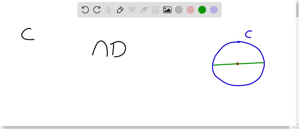 SOLVED:Let C be a circle and let 𝒟 be the set of all diameters of C ...