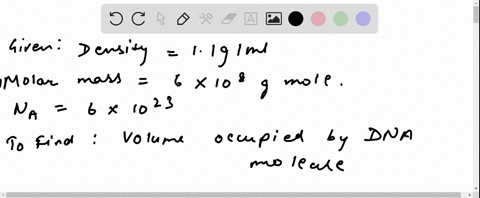 SOLVED:The density of a DNA sample is 1.1 g / ml and its molar mass ...