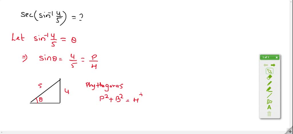 SOLVED Find Sin arccos 4 5 If arccos 4 5 Is In Quadrant I 