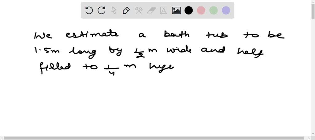 ⏩SOLVED:Estimate the mass of water in a typical bathtub. Assume the ...