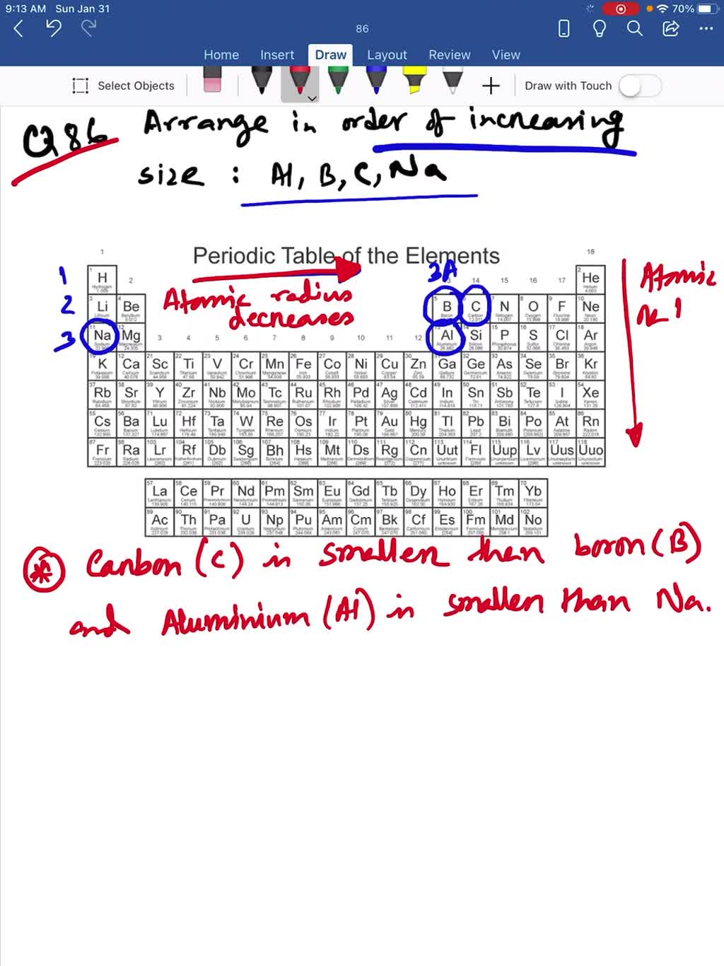 SOLVED:Arrange the following elements in order of increasing size: A l ...