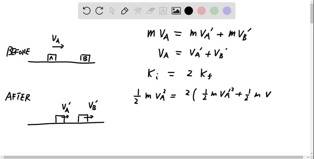 SOLVED: Two carts of equal mass are on a horizontal, frictionless air track. Initially cart A is ...