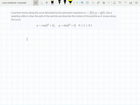 SOLVED:A particle moves along the curve described by the parametric equations x=f(t), y=g(t ...