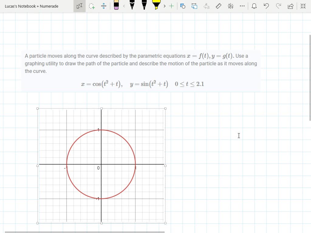 SOLVED:A particle moves along the curve described by the parametric equations x=f(t), y=g(t ...