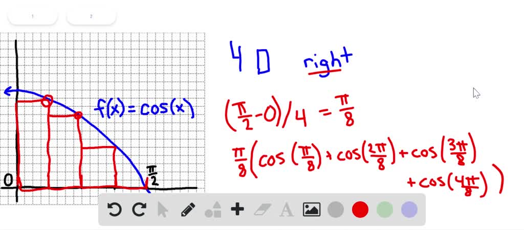 3. a) Estimate the area under the graph of f(x)=cosx from x=0 to x=π/ 2 ...