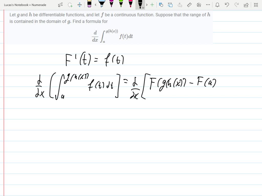 SOLVED:Let g and h be differentiable functions, and let f be a ...