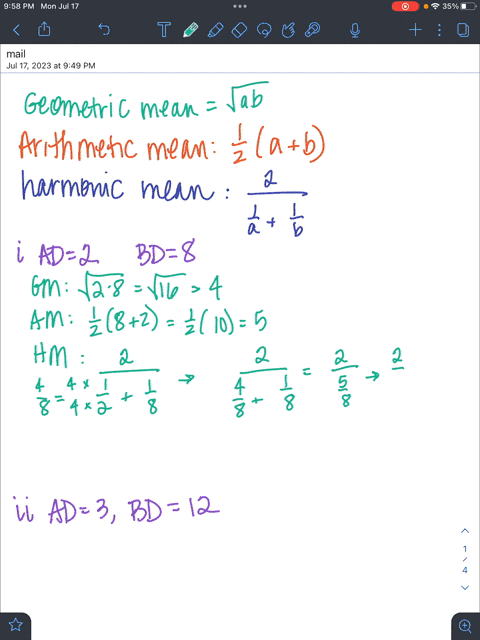 ⏩SOLVED:The arithmetic-geometric mean process is a means that can be… | Numerade