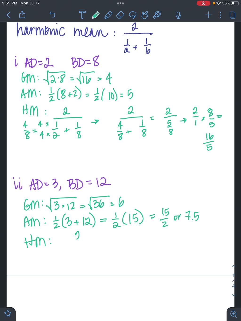 ⏩SOLVED:The arithmetic-geometric mean process is a means that can be ...