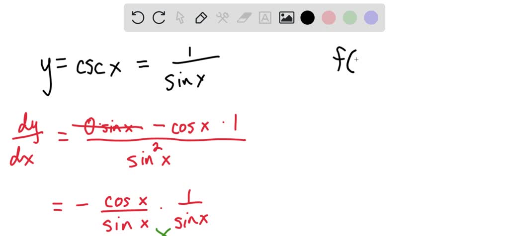 SOLVED:Determine expressions for the derivatives of \csc x and \sec x.