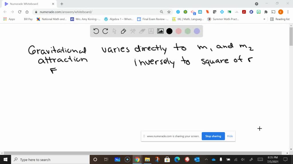 Solved Find A Mathematical Model For The Verbal Statement The Gravitational Attraction F