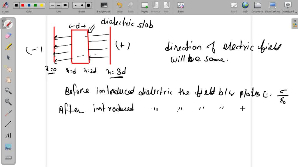 A dielectric slab of thickness d is inserted in a parallel plate ...