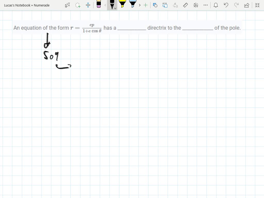 SOLVED:The polar equation of a conic section with focal parameter p is ...