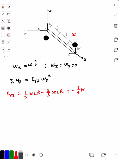 SOLVED:The slender shaft carries two offset particles, each of mass m ...