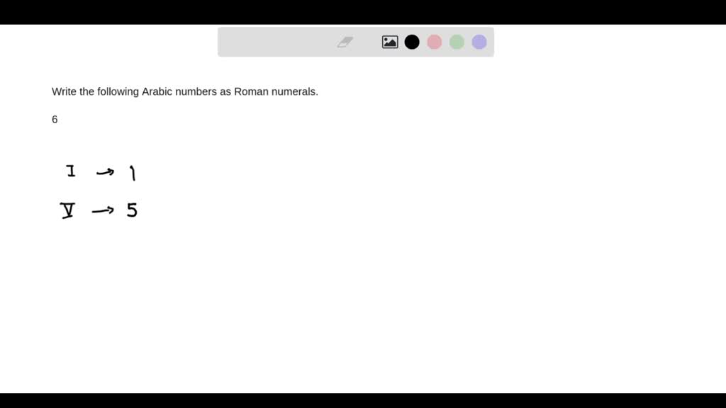 ⏩SOLVED:Write the following Arabic numbers as Roman numerals. 6 | Numerade ⏩SOLVED:Write the following Arabic numbers as Roman numerals. 6 | Numerade