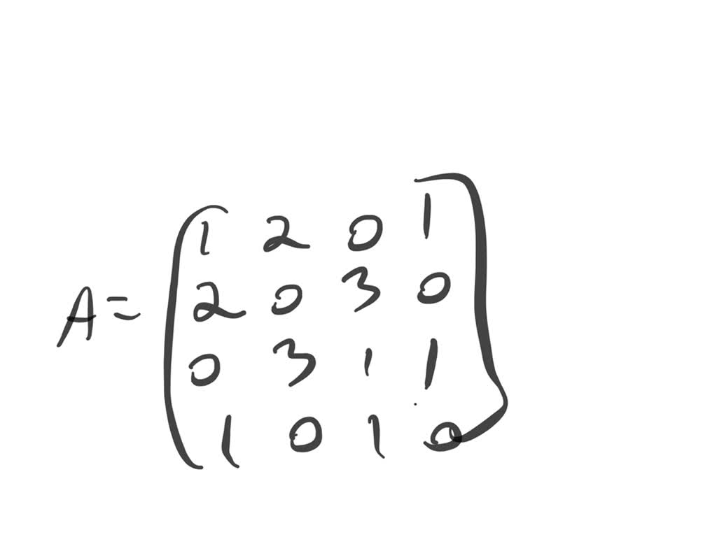SOLVED:Draw the adjacency matrix for the graph of Exercise 7. In applying algorithm EulerPath ...