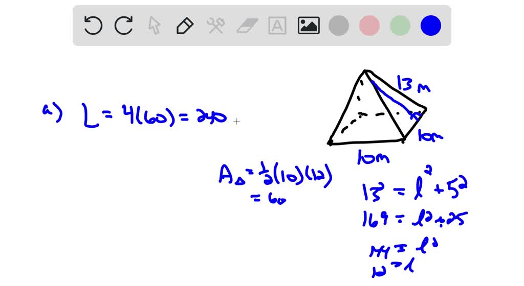 A square pyramid has a base edge of 1.2 m and a lateral edge 1.0 m as ...